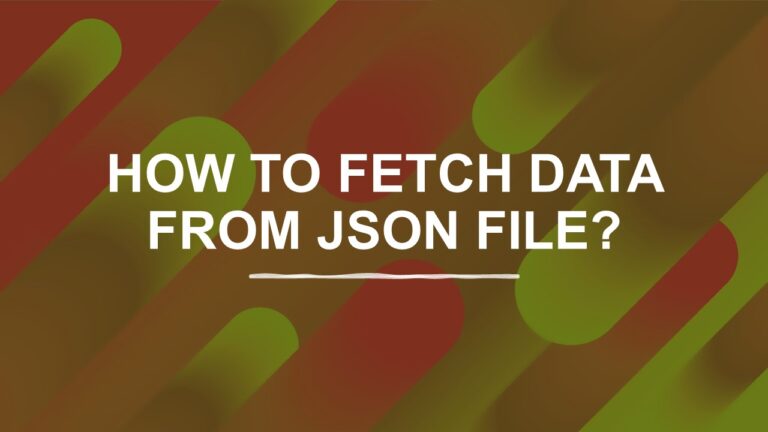 How To Fetch Data From Json Files In React And Display It In A Component Lets React